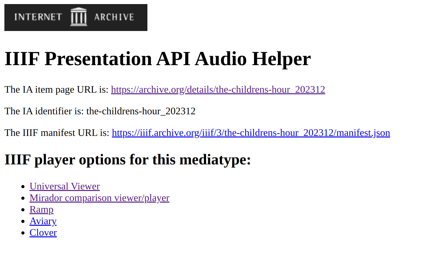 Internet Archive — IIIF | International Image Interoperability Framework